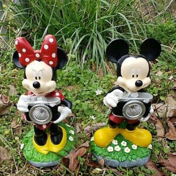 Disney | Accents | Mickey Minnie Mouse Solar Powered Statues | Poshmark